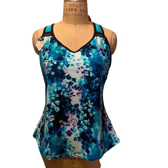 ZeroXposur | Swim | Zeroxposur Marlin Floral Cross Back Helix Tankini ...